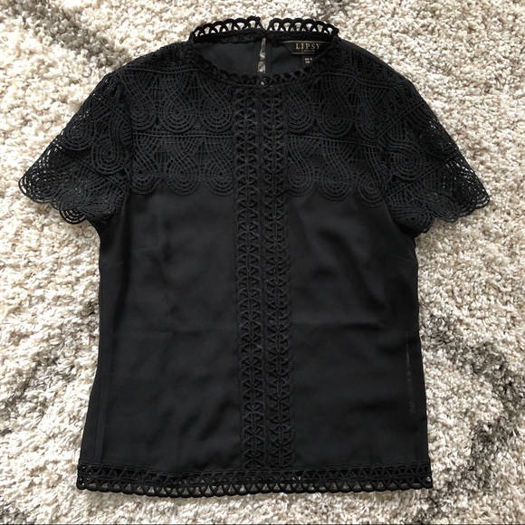 Lipsy | Tops | Lipsy Black Lace Top | Poshmark